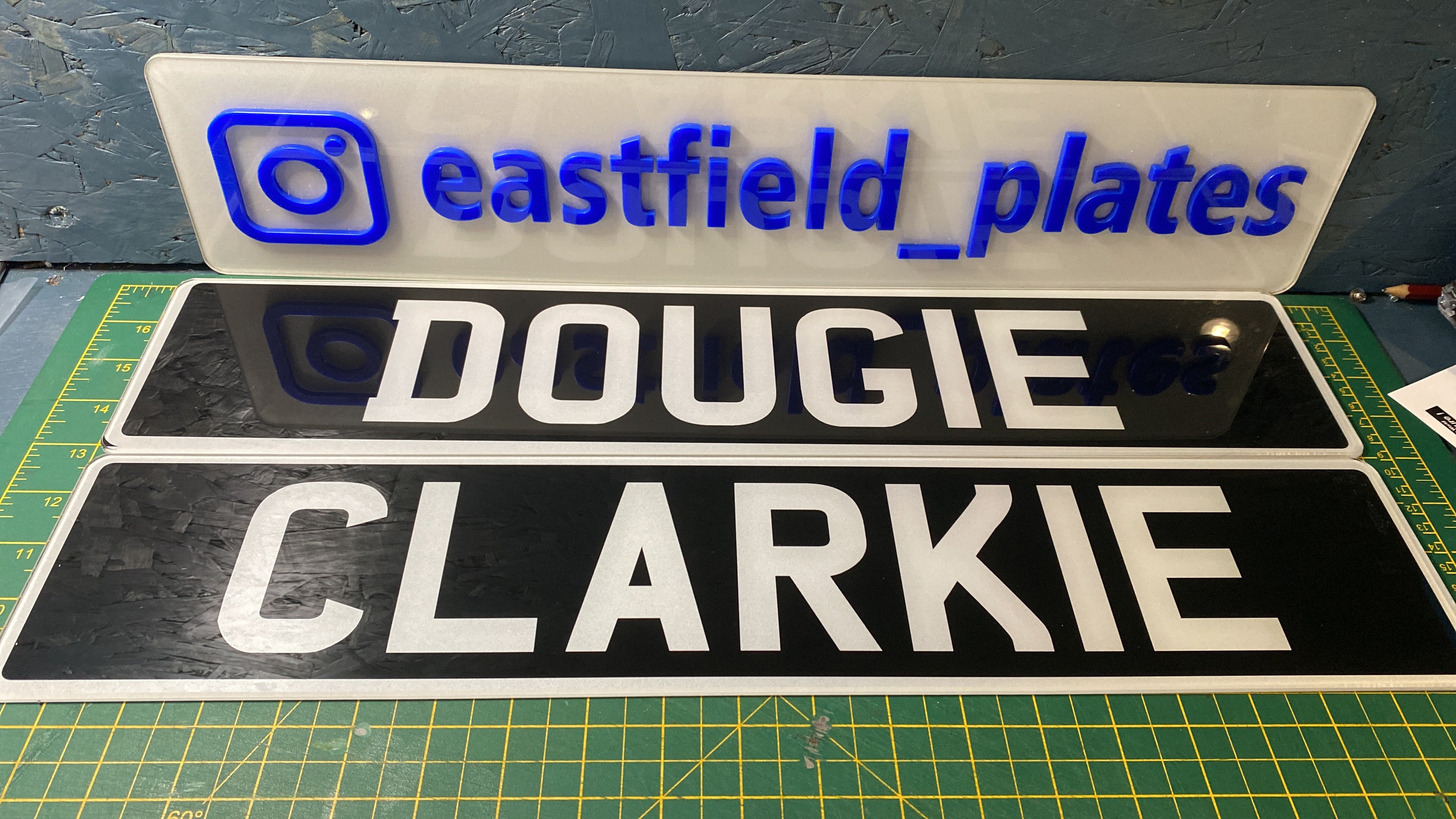 Black silver acrylic classic car number plates – EASTFIELD PLATES